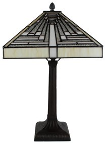 Pyramidová stolní lampa Tiffany Dina – 31x31x48 cm