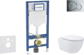 SANITINO - Set předstěnové instalace, klozetu Oudee a sedátka softclose, tlačítko Sigma01, lesklý chrom SANI11CA1174