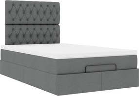 Osmanský rám postele s matrací tmavě šedá 120x190 cm textil 3314073
