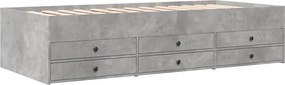 Válenda se zásuvkami bez matrace betonově šedá 75 x 190 cm 3280891