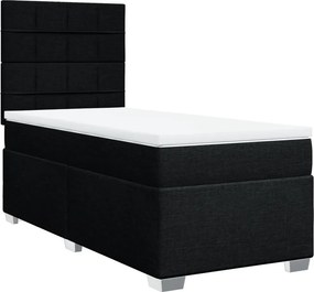 Box spring postel s matrací černá 90x190 cm textil 3292645
