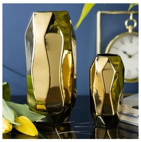 HowHomely | Keramická váza ALICE 16x7,5 cm zlatá | DD0343