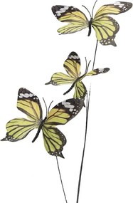 Dekorační větvička se zelenkavými motýlky Butterfly - 10*10*65 cm