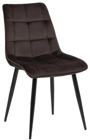 Jídelní židle Chic Velvet, hnědá / černá