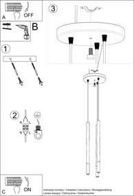 Sollux Lighting Závěsné svítidlo MOZAICA 3P černé/měď