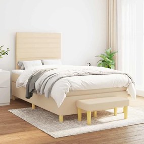 Box spring postel s matrací krémová 120x190 cm textil 3270416