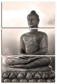 Obraz na plátně - Buddha a západ slunce - obdélník 759FB (90x60 cm  )