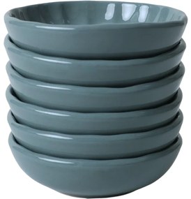 Sada 6 kameninových misek Laguna 12 cm, petrolejová