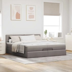 Osmanský rám postele s matracíes taupe 200x200cm textil 3312254
