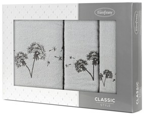 FROTÉ RUČNÍK MOLI3 SADA 1KS 30X50 CM, 1KS 50X90 CM, 1KS 70X140 CM STŘÍBRNÁ