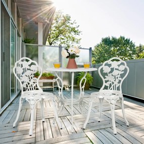 Costway 3 ks. Starožitný bistro set rose design sedací skupina balkonová sada