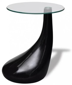 Konferenční stolek laminát / sklo Dekorhome Černá lesk