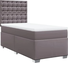Box spring postel s matrací šedá 90x190 cm umělá kůže 3293002