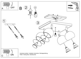 Sollux SL.0440 - Stropní bodové svítidlo OCULARE 4xGU10/10W/230V