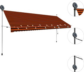 Ručně zatahovací markýza s LED světlem 400 cm oranžovo-hnědá 145882