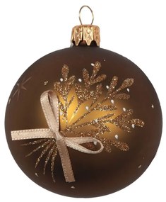 Vánoční baňka skleněná, ø 7 cm, bronzová