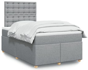 Box spring postel s matrací světle šedá 120x190 cm textil 3293533