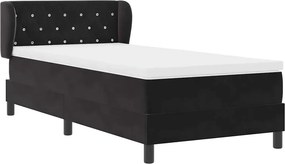 Postel s boxspringem s čelo Černá 100 x 200 cm samet 3340324