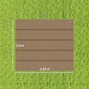 Náhradní střecha pro pergolu 3 x 3 m, zatahovací, s otvory pro odvod dešťové vody, odolná proti povětrnostním vlivům, polyester, 250 x 255 cm Hnědá b…