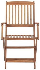 Skládací zahradní židle s poduškami 2 ks masivní akáciové dřevo,  3064590