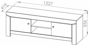 ML FURNITURE Skříňka pod TV - TERNI 08, matná šedá