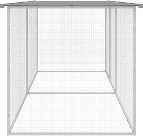 Klec pro kuřata se střechou světle šedá 203 x 98 x 90 cm pozinkovaná ocel 3189054