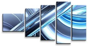 Sablio Obraz - 5-dílný Modrá abstrakce - 100x60 cm