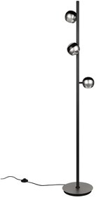 Černá/ve stříbrné barvě LED stojací lampa (výška 150 cm) Orbit – Trio Select