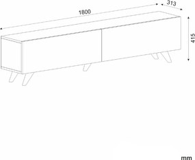 VerDesign LEYNA V2 TV stolek na nožičkách, bílý