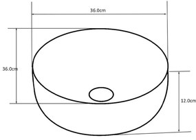 BPS-koupelny Keramické umyvadlo na desku HYD-LA-GL-BR-360 36x36 cm, bílé/zlaté