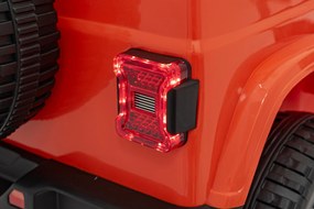 Ramiz Elektrické auto Jeep Wrangler Rubicon pro děti Oranžové + dálkové ovládání + MP3 LED rádio + EVA kola