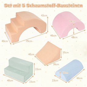 Costway 5-dílná sada pěnových stavebních bloků se zaoblenými hranami pro děti