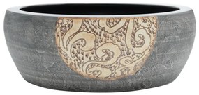 Umyvadlo na desku černé a hnědé kulaté Φ 41 x 14 cm keramika,  155060