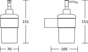 Mexen Base, nástěnný dávkovač mýdla, chromová, 70882388-00