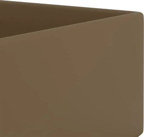 Koupelnové umyvadlo s přepadem keramické matné krémové 146996
