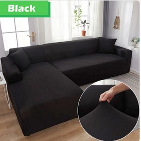 Strečový potah na pohovku či křeslo - jednobarevný Barva: Černá, Velikost: 4 místné 235-300 cm