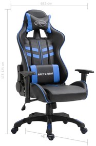 Herní židle modrá umělá kůže,  20192