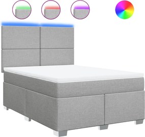 Box spring postel s matrací světle šedá 140 x 190 cm textil 3292776