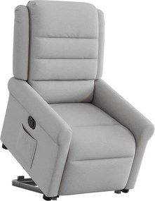 Elektrické zvedací polohovací křeslo obláčkově šedé textil 3303343