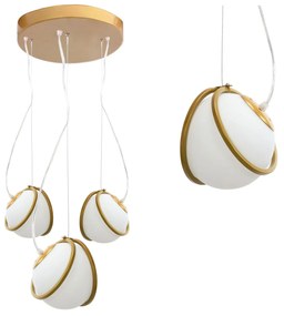 Toolight, závěsné svítidlo 3xE14 APP1090-3 CP, bílá-zlatá, OSW-04406