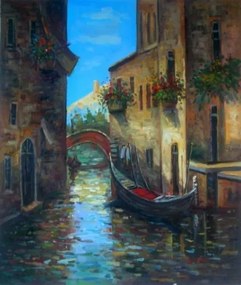 Ulička Benátek s Gondolou - 60 x 90 cm