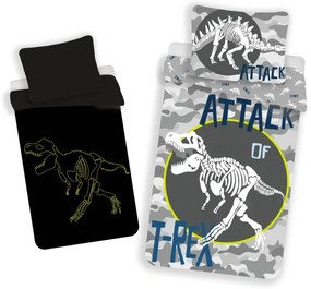 Jerry Fabrics Povlečení T-REX svítící efekt 140x200, 70x90 cm