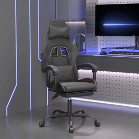 Herní židle s podnožkou černá umělá kůže 3143862