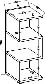 Regál MODESTO 02 světle šedá