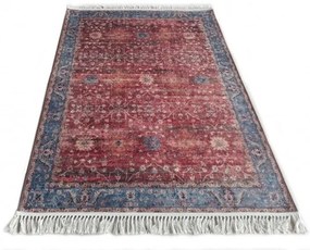 Kusový koberec CHENILLE PRINTED KH-7A Klasický bordó modrý Rozměr: 120x170 cm