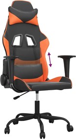 Herní židle černá a oranžová umělá kůže 3143647
