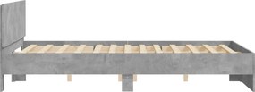 Rám postele s čelem betonově šedý 150 x 200 cm 3207479
