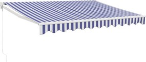 Zatahovací markýza modrá a bílá 3,5 x 2,5 m textil a hliník 3154422