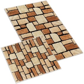 Kvalitex Koupelnová a WC předložka bez výkroje Kamenná dlažba 3D SADA 60 x 100 cm + 60 x 50 cm