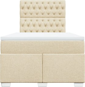 Box spring postel s matrací krémová 120x200 cm textil 3290467